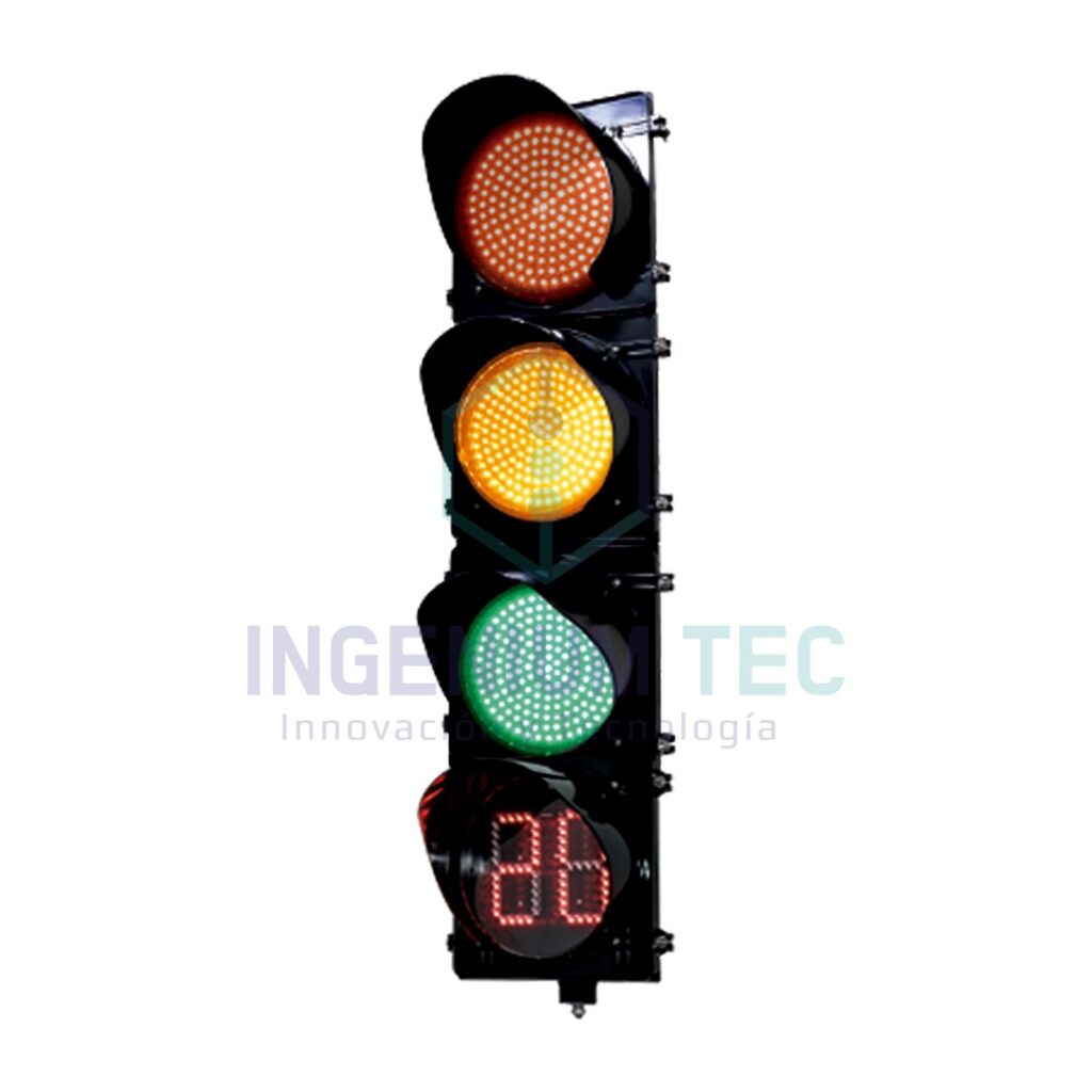 Semáforo Vehicular 1C/3L de 300mm con Cuenta regresiva - Ingenium TEC