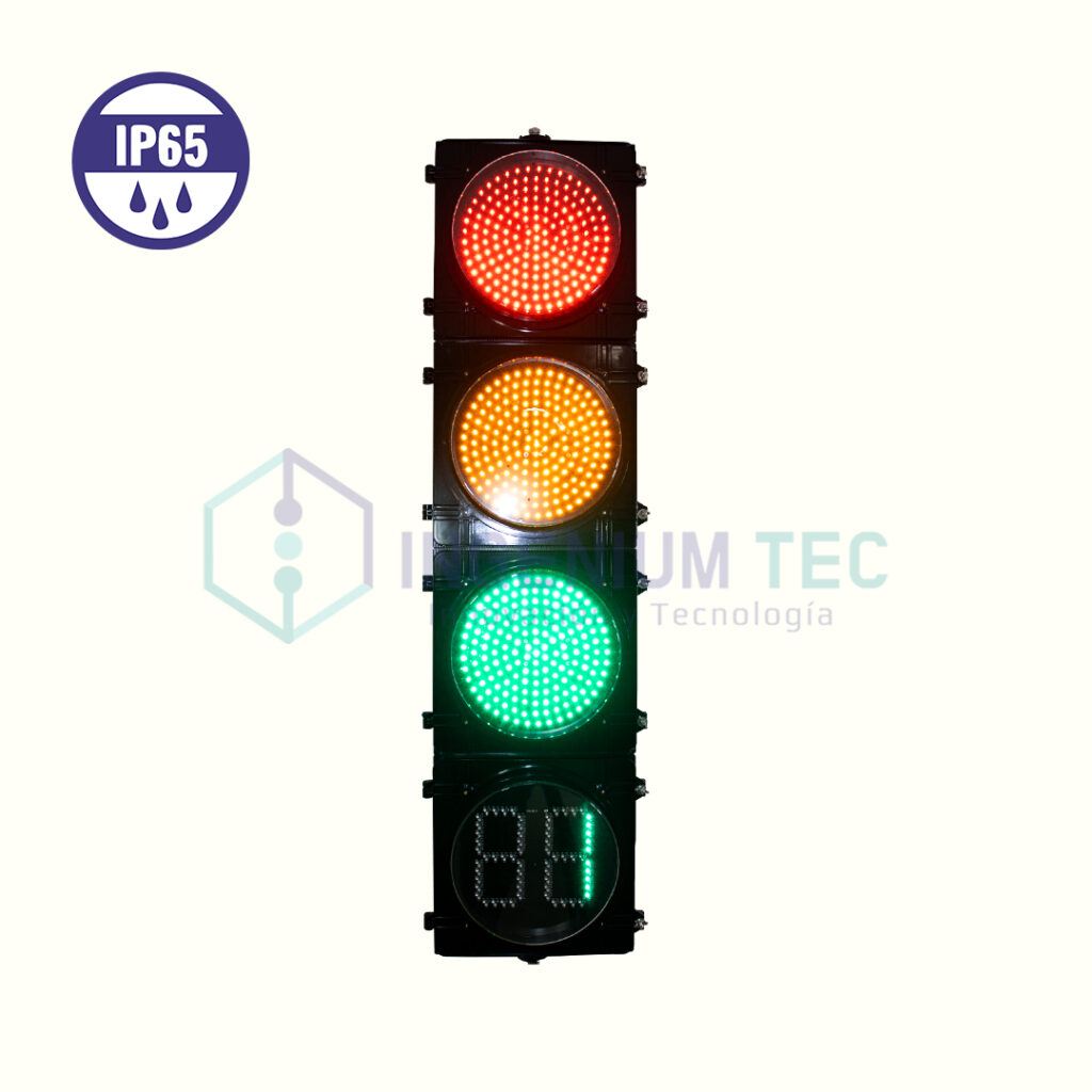 Semáforo Vehicular 1C/3L de 300mm con Cuenta regresiva - Ingenium TEC